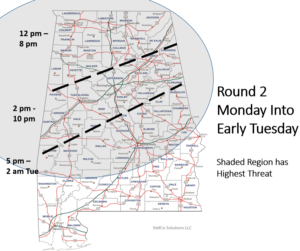 Two Clusters of Potential Severe Weather Monday into Early Tuesday ...